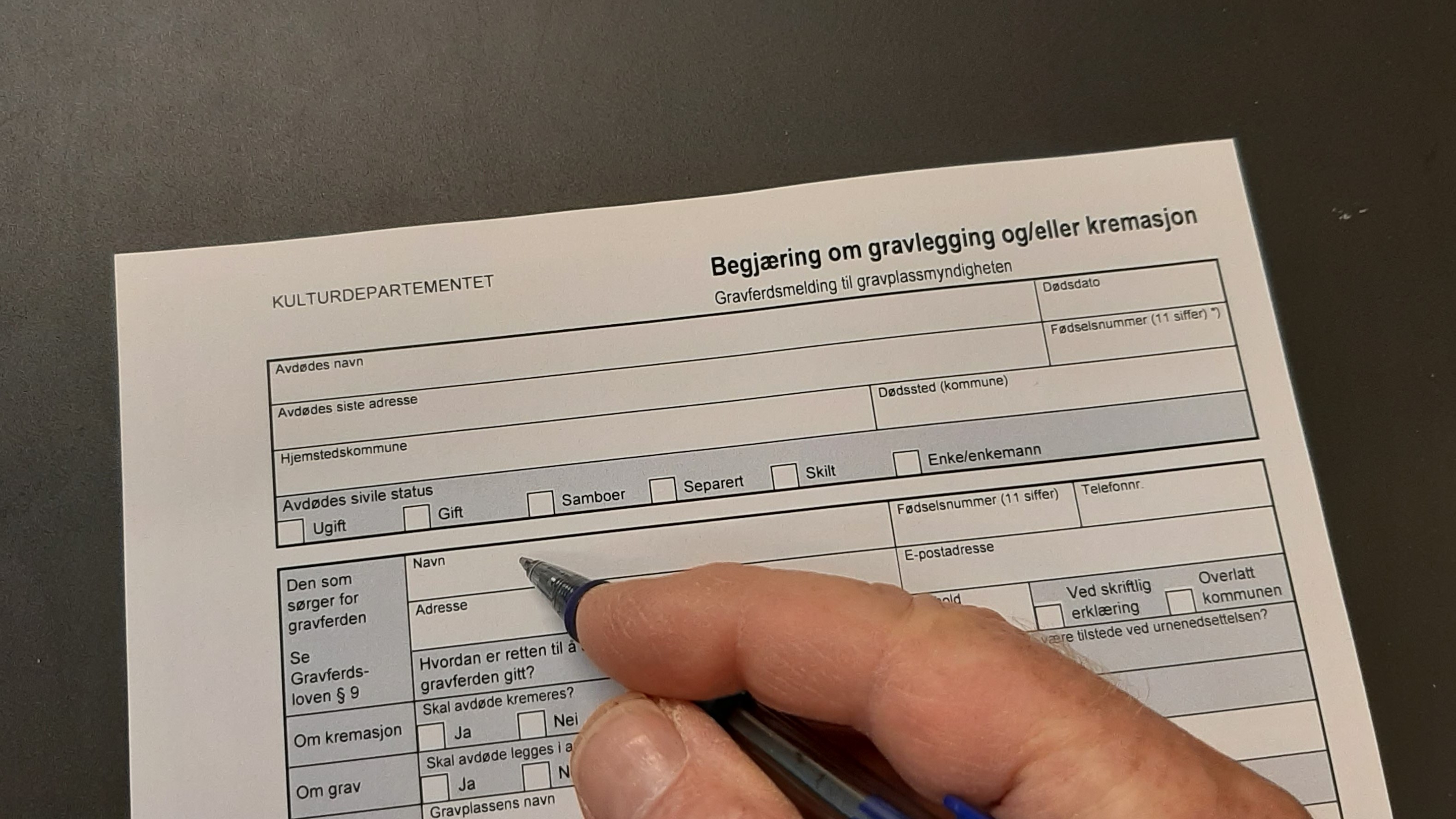 Skjemaer - Tønsberg Gravplassmyndighet